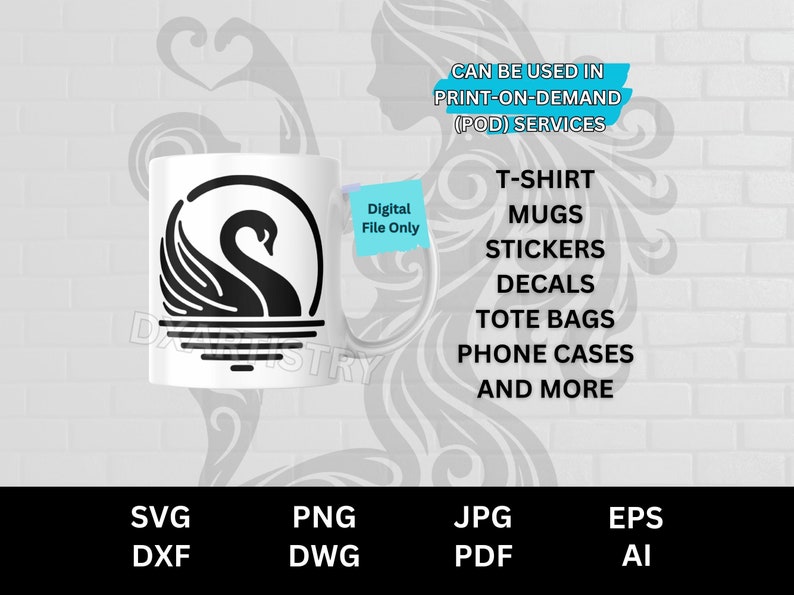 Swan SVG Vector Laser Engrave Dxf Dwg Cnc Webp, Swan PNG, Swan Clip Art ...