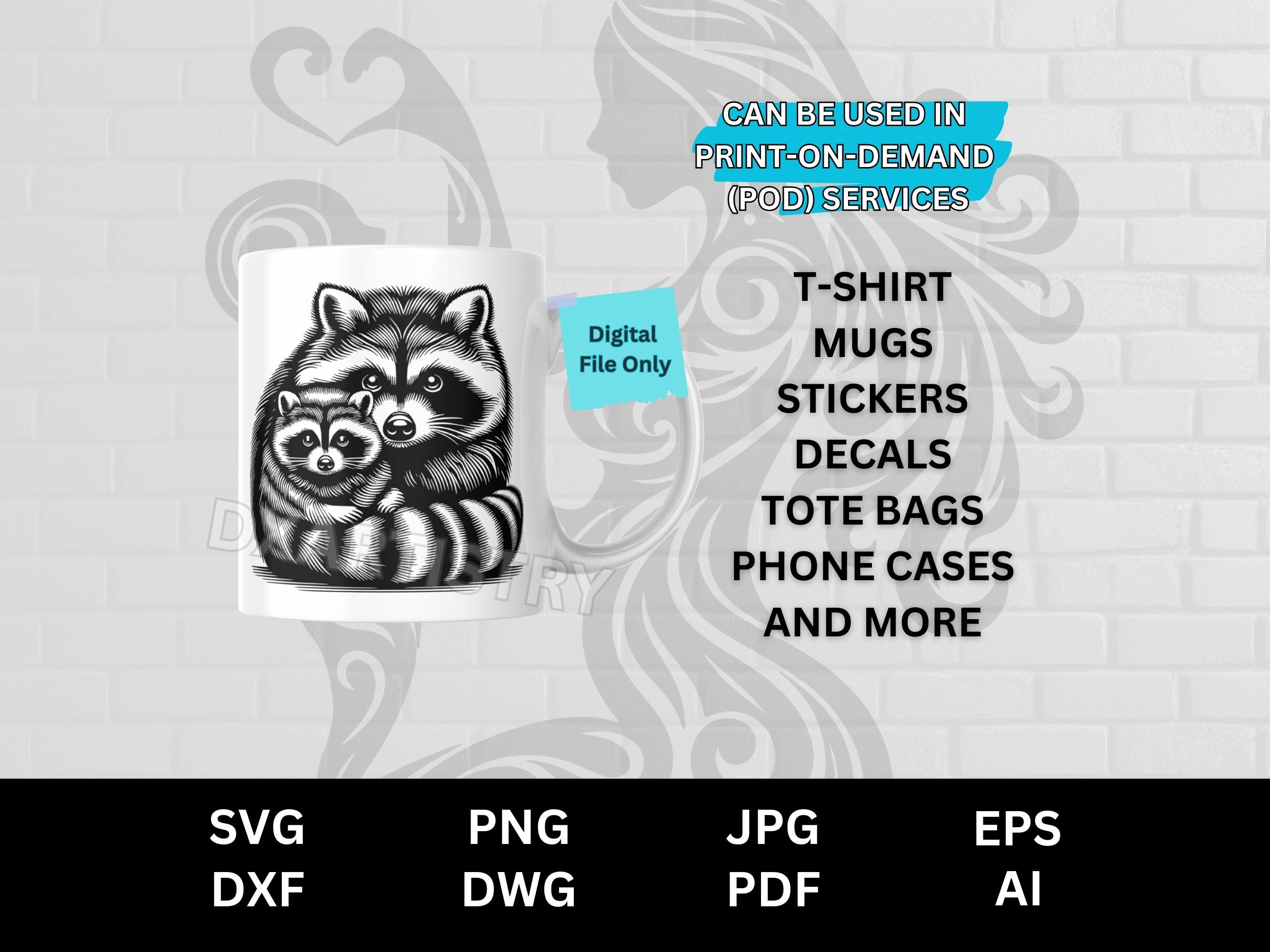 Raccoon SVG Vector Laser Engrave Dxf Dwg Cnc Webp, Raccoon PNG, Raccoon ...