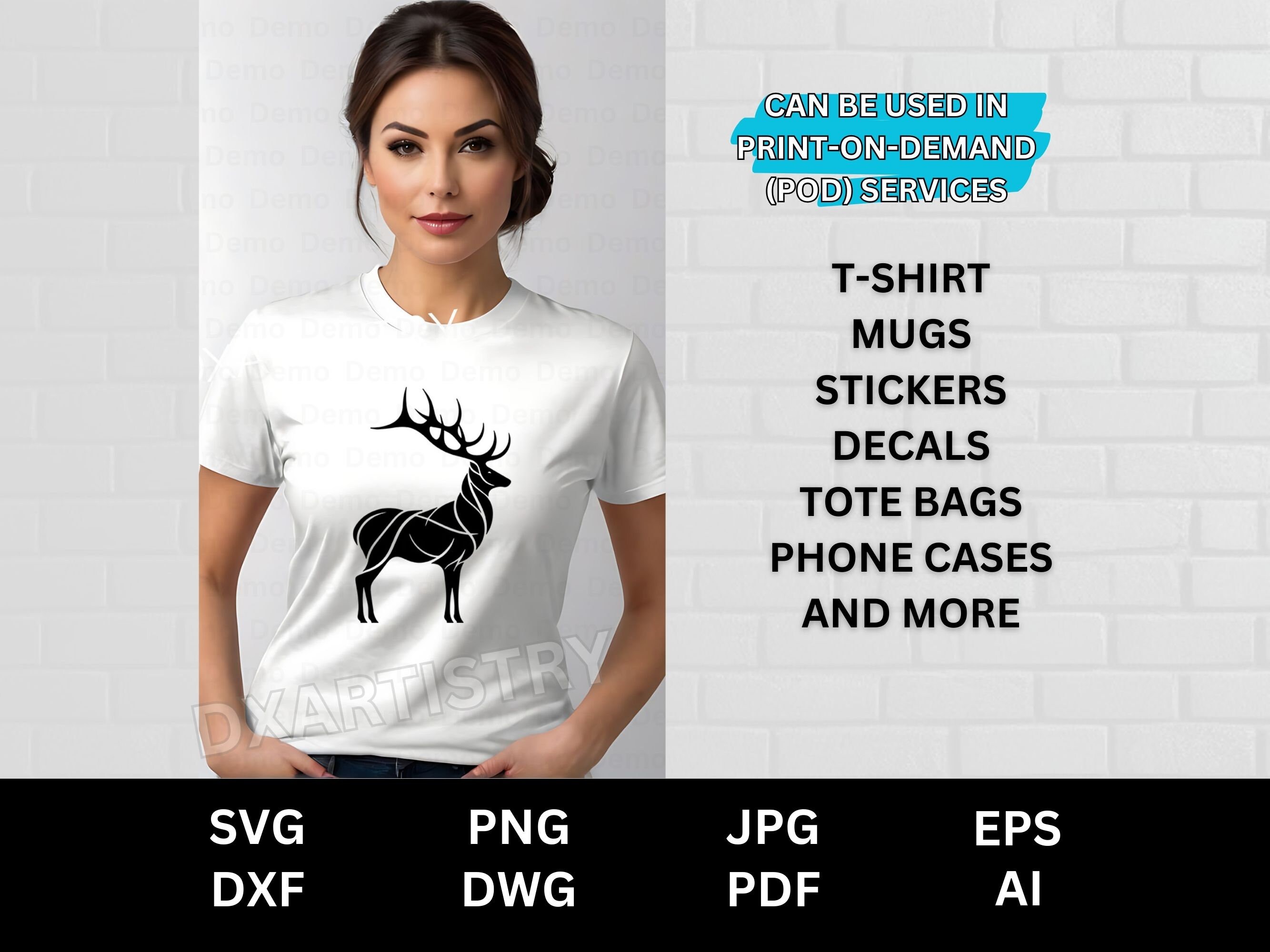 Elk SVG Vector Laser Engrave Dxf Dwg Cnc Webp, Elk PNG, Elk Clip Art ...