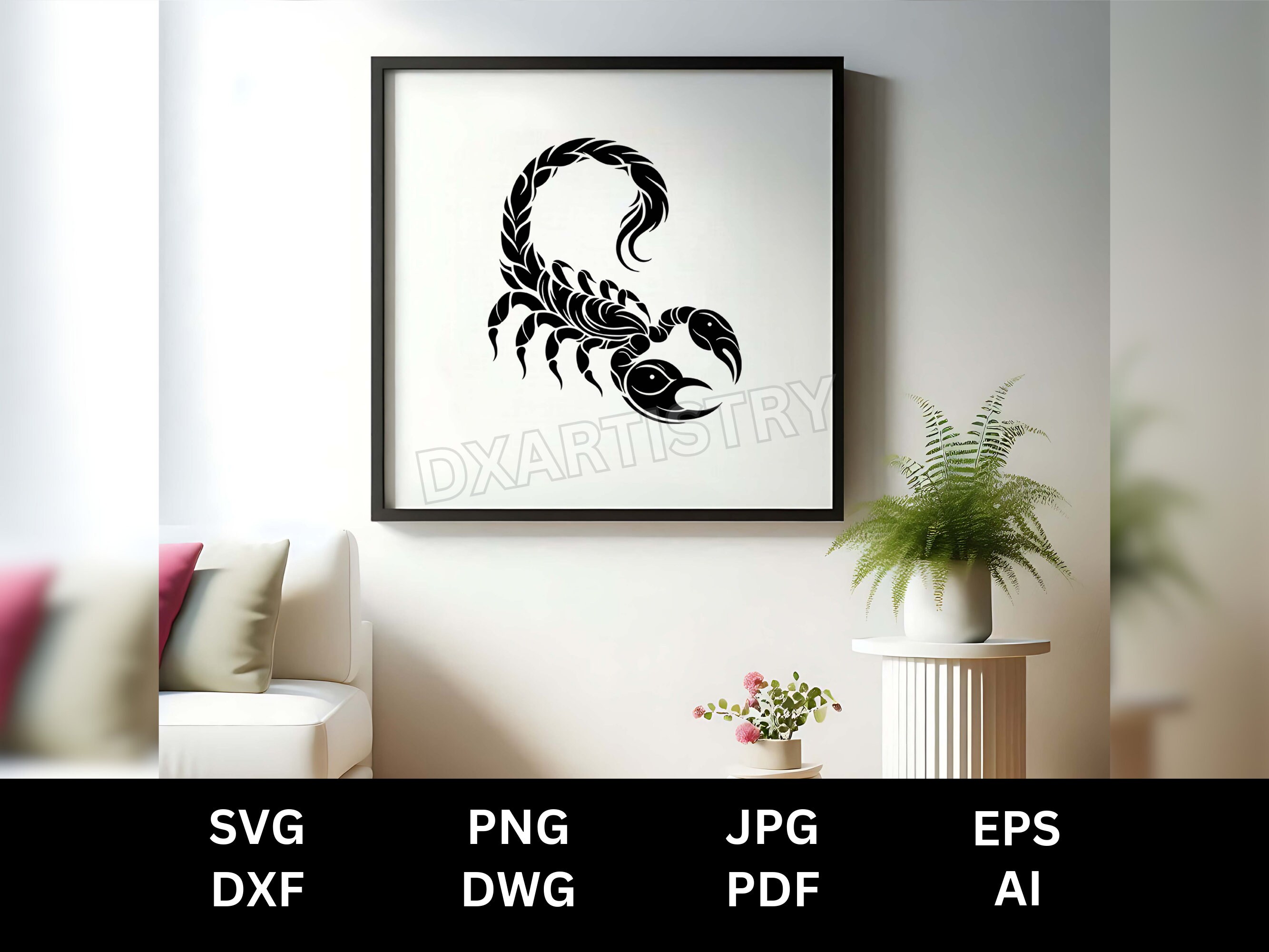 Scorpion SVG Vector Laser Engrave Dxf Dwg Cnc Webp, Scorpion PNG ...