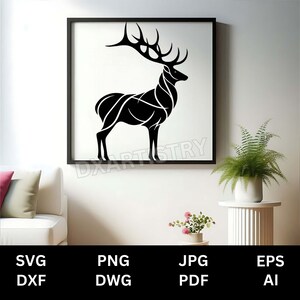 Elk SVG Vector Laser Engrave Dxf Dwg Cnc Webp, Elk PNG, Elk Clip Art ...