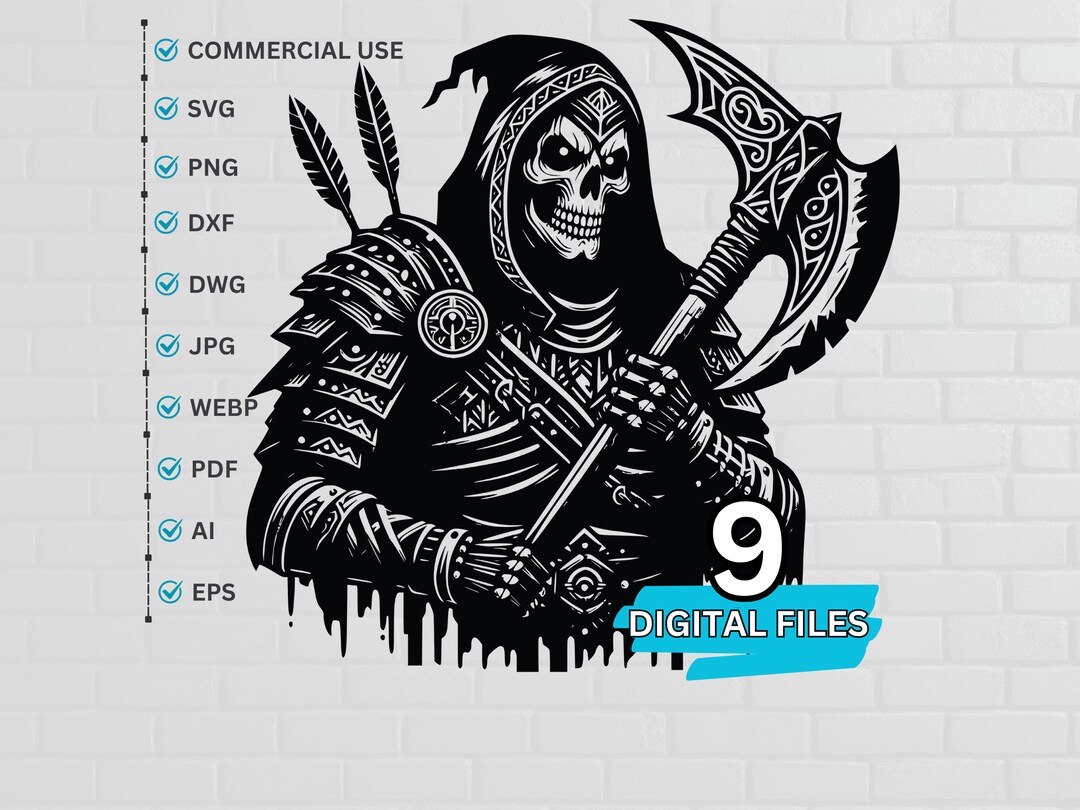 Grim Reaper SVG Vector Laser Engrave Dxf Dwg Cnc Webp, Grim Reaper PNG ...