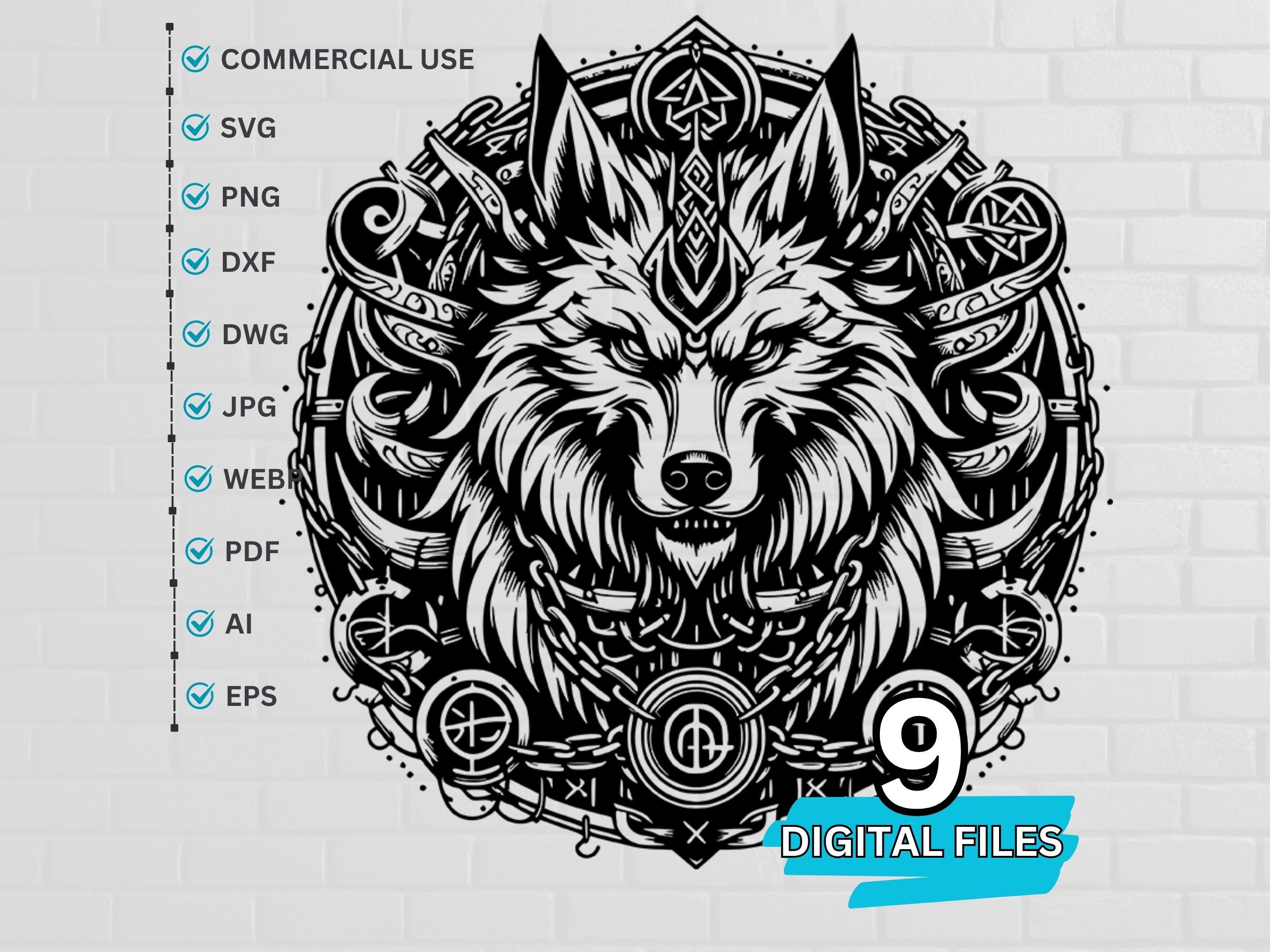 Wolf SVG Vector Laser Engrave Dxf Dwg Cnc Webp, Wolf PNG, Wolf Clip Art ...