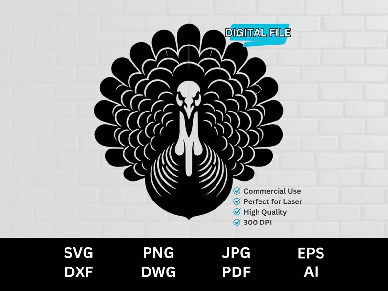 Turkey SVG Vector: Laser Cut File (digital Download) - Etsy