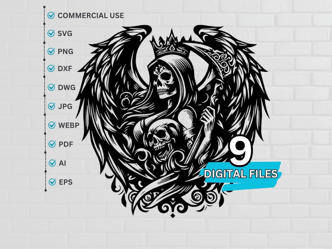 Queen Grim Reaper Vector SVG PNG: Laser Cut File (digital Download ...