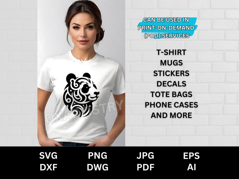 Panda SVG Vector Laser Engrave Dxf Dwg Cnc Webp, Panda PNG, Panda Clip ...