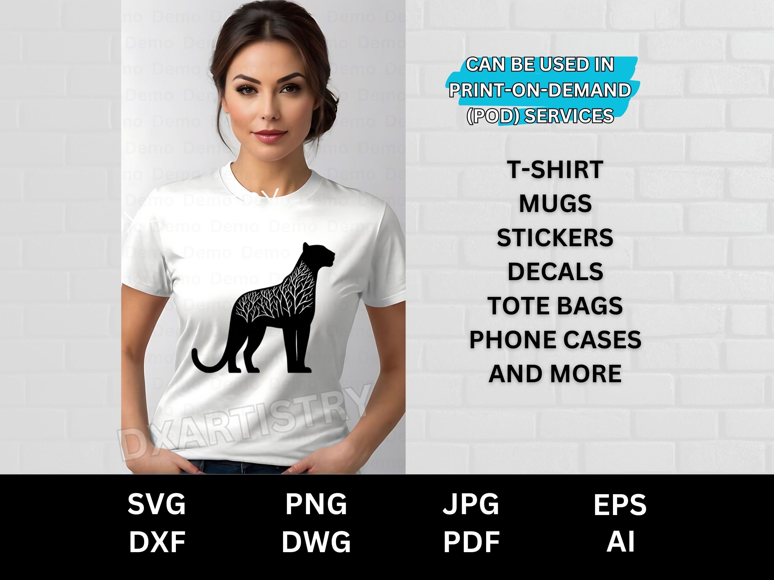 Pantera SVG grabado láser dxf dwg cnc webp, Pantera PNG, Imágenes ...