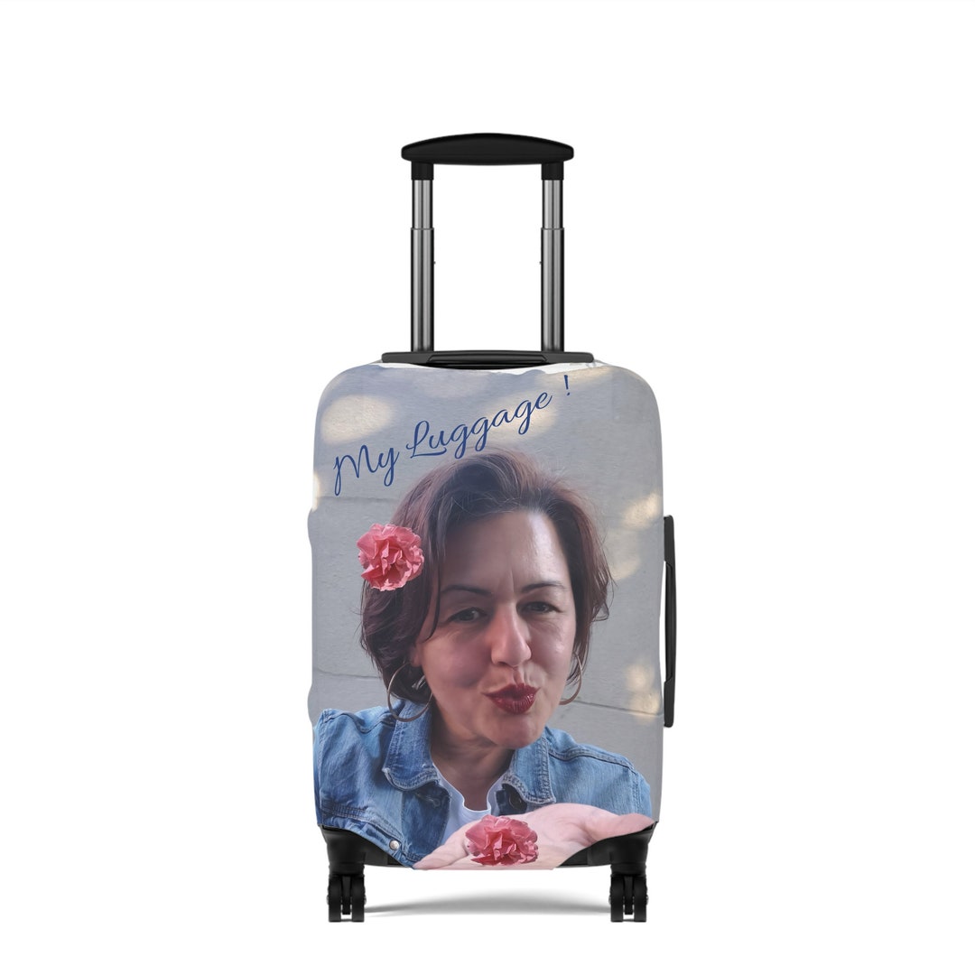 Personalised Luggage Cover ID Safe Stylish Cheerful Funny Suitcase ...