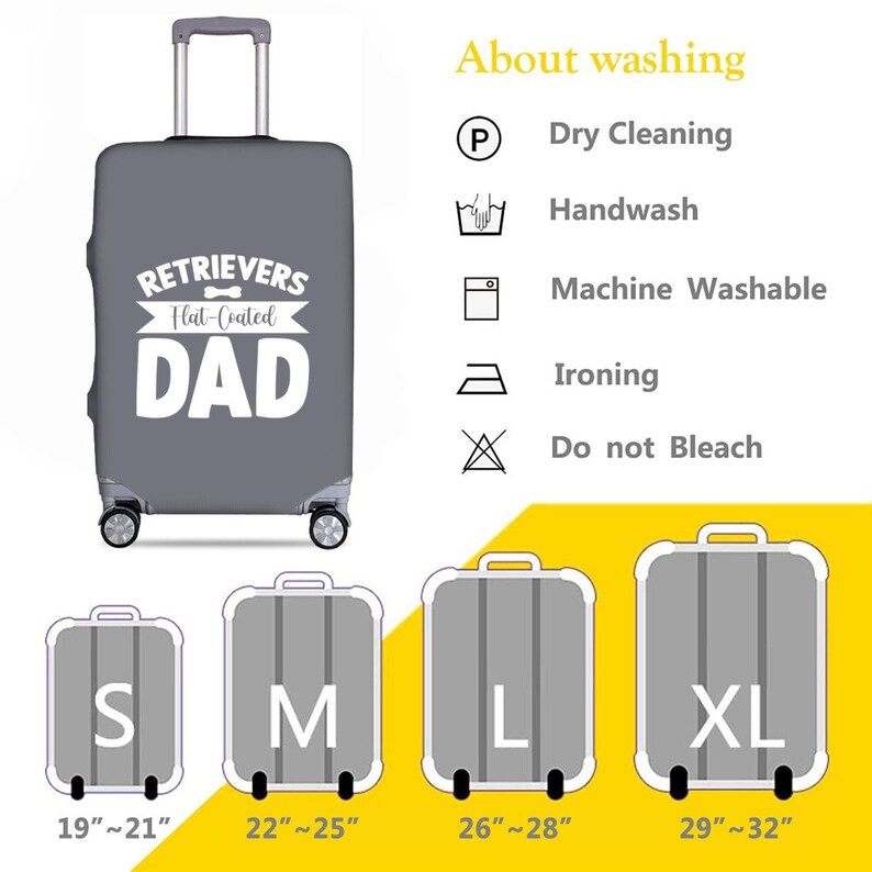 Flatcoated Retriever Dad Suitcase Cover and Tags Set, Fathers Day Gift ...