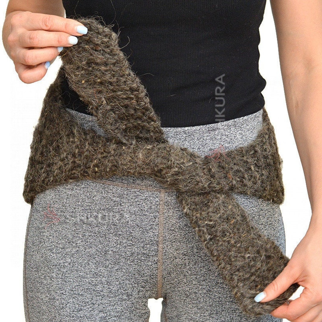 Natural Wool Tie Belt | 110x28 Cm | Sheep Wool | Adjustable Comfort and ...