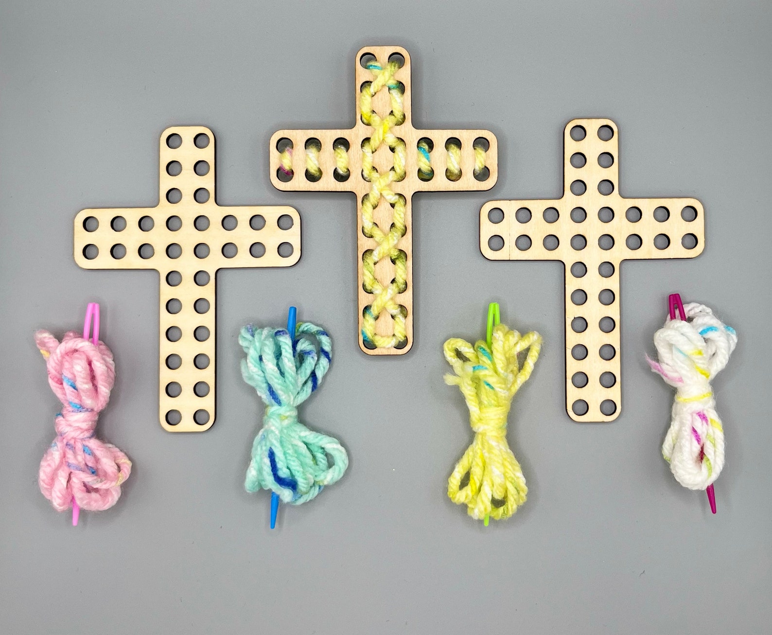 Wooden Cross Lacing Craft Kit: Kids' Weaving Toy - Etsy