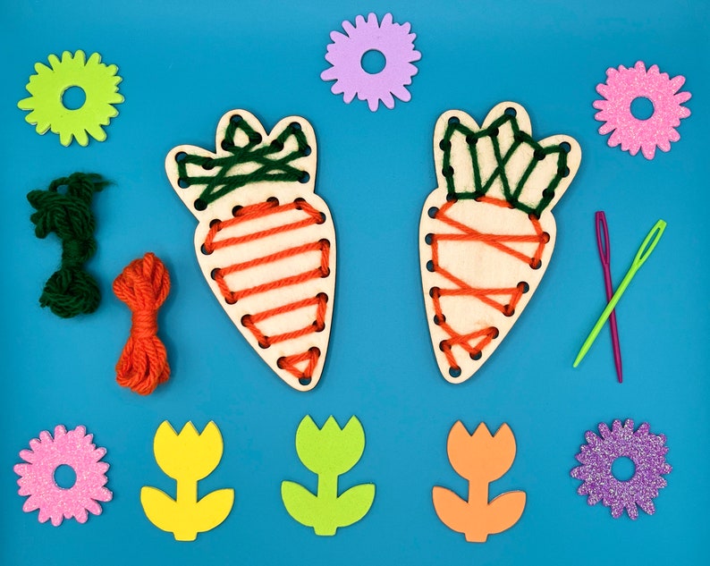 Crafting Toy for Kids - Yarn Weaving, Lacing, Wooden Craft - Perfect ...