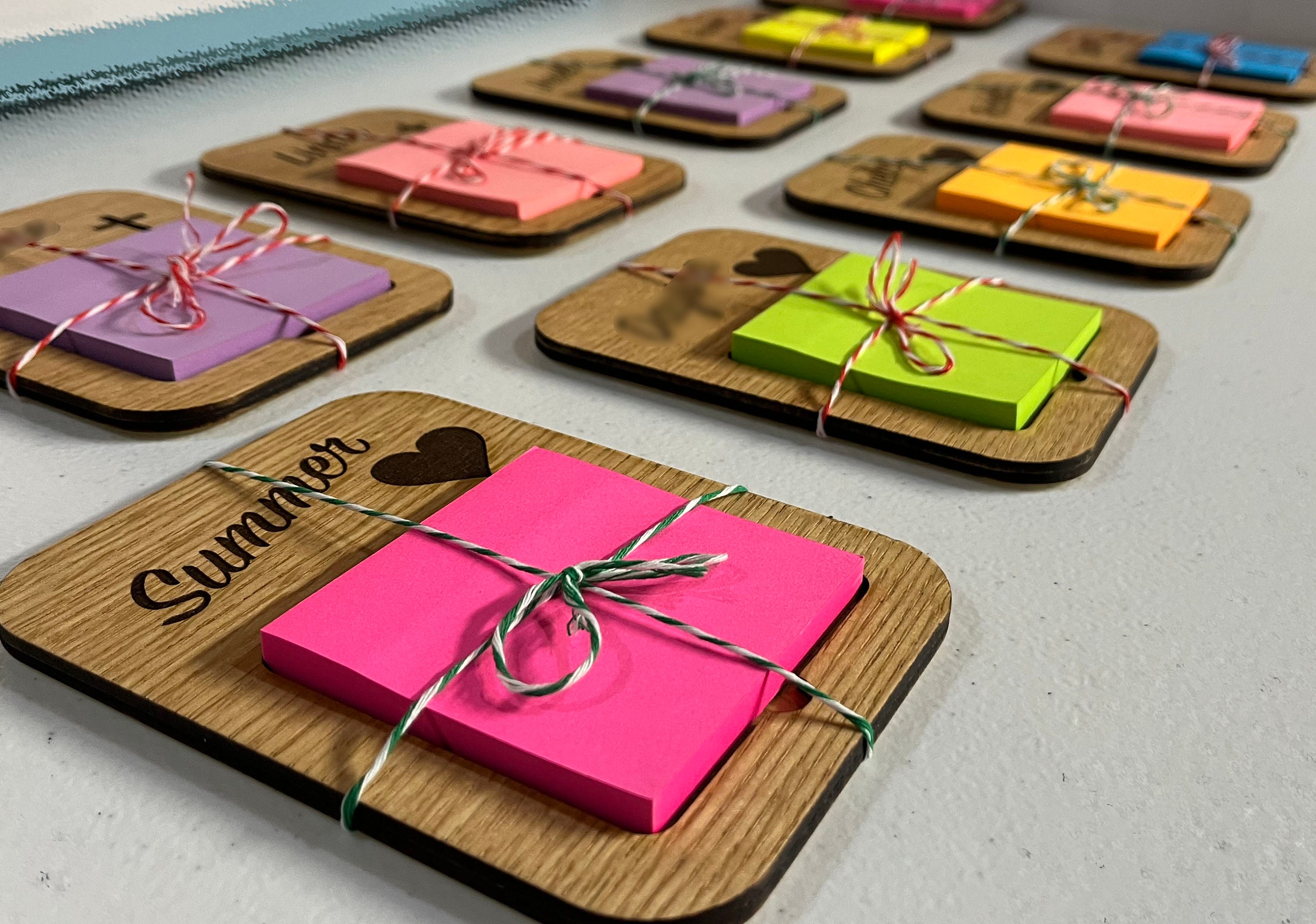 Custom Post It Sticky Note Holder (3x3), Personalized Gift for Teacher ...