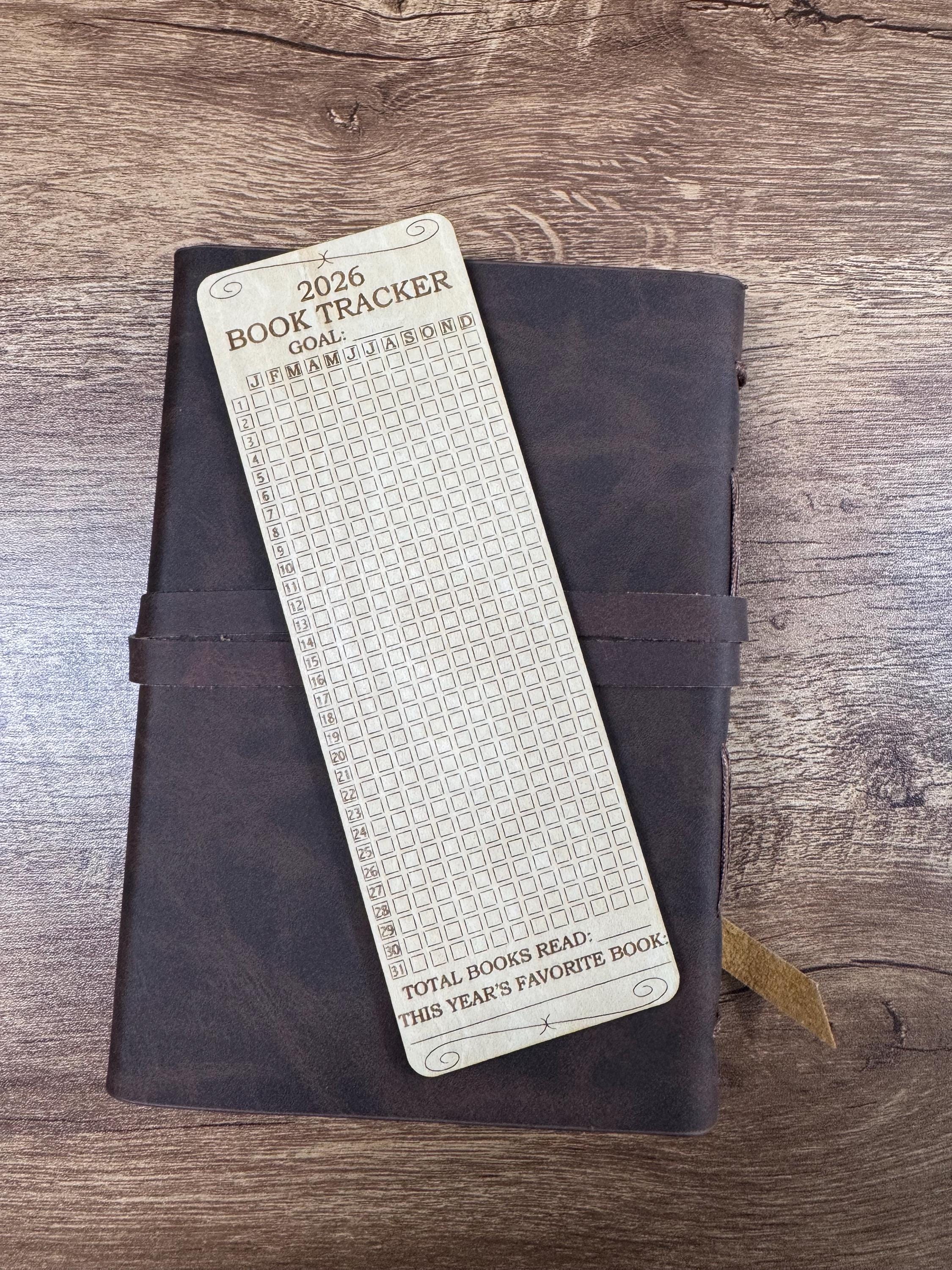 2026 Book Tracker Bookmark • Laser Engraved Reading Goal Tracker ...