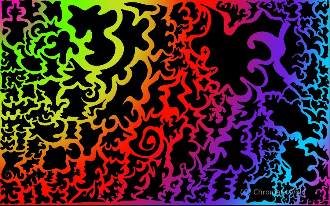 Abstract Psychedelic Art Print – Chromatic Void 2, Multicolor Gradient ...