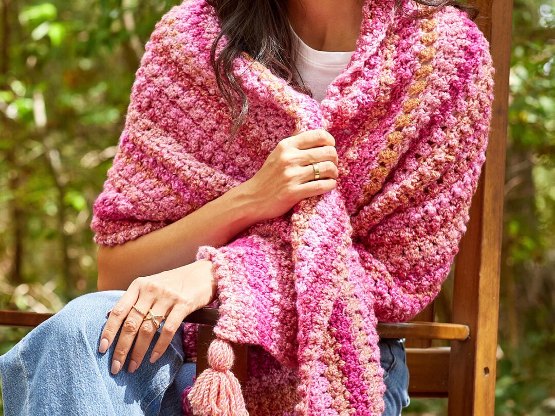 Tassel Wrap Downloadable PDF, Crochet Pattern Sweater Scarf Crochet ...
