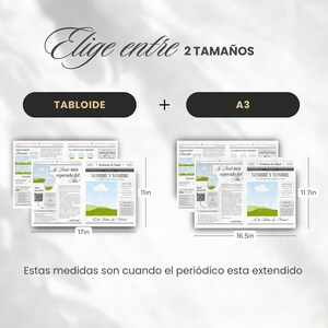 Spanish Editable Wedding Newspaper Template on Canva – Digital Download ...