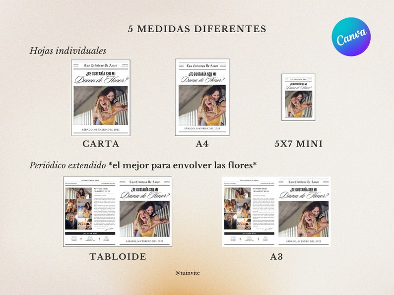 Spanish Bridesmaid Proposal Newspaper, Flower Bouquet Wrap (DIY ...