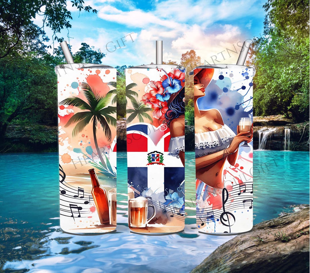 Dominican Republic Girl Tumbler Wrap: Tropical PNG Design (20oz) - Etsy