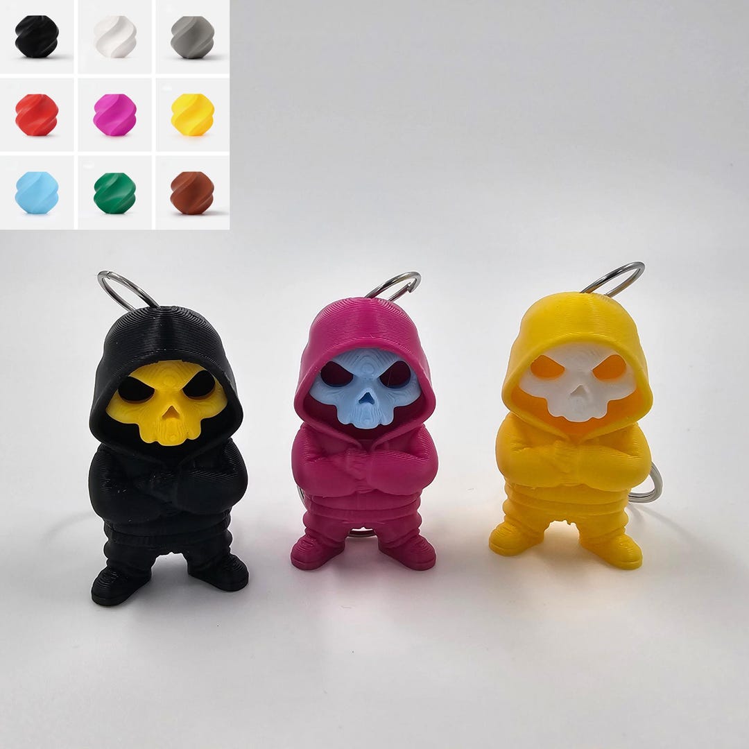 Streetwear Grim Reaper Keychain – Custom 3D Hoodie Skeleton Accessory ...