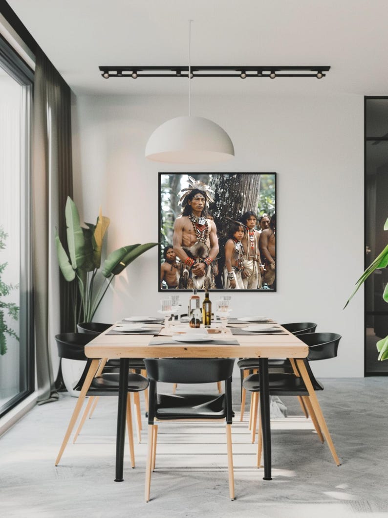 Mayan Amazonian Warrior Tribe Poster Traditional Indigenous Headdress ...