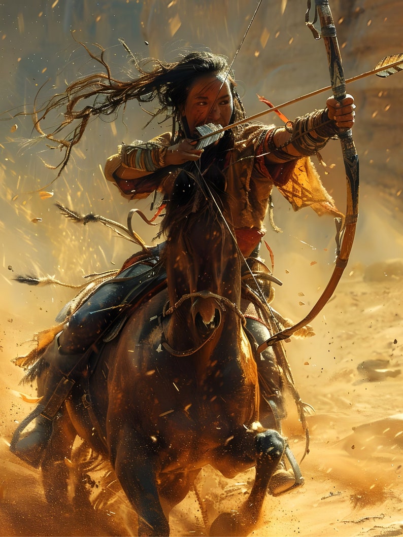 Comanche Warrior Queen Art: Native American Woman on Horse (5 PNG File ...