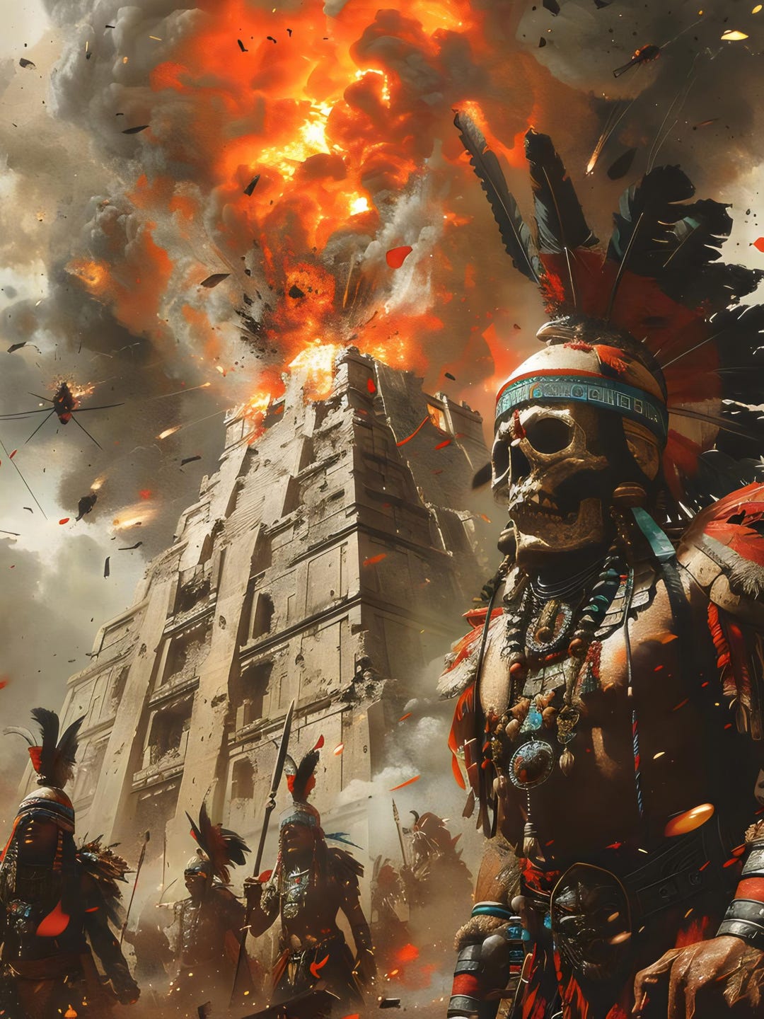 Aztec Warrior Procession at the Pyramid of the Sun Mesoamerican History ...