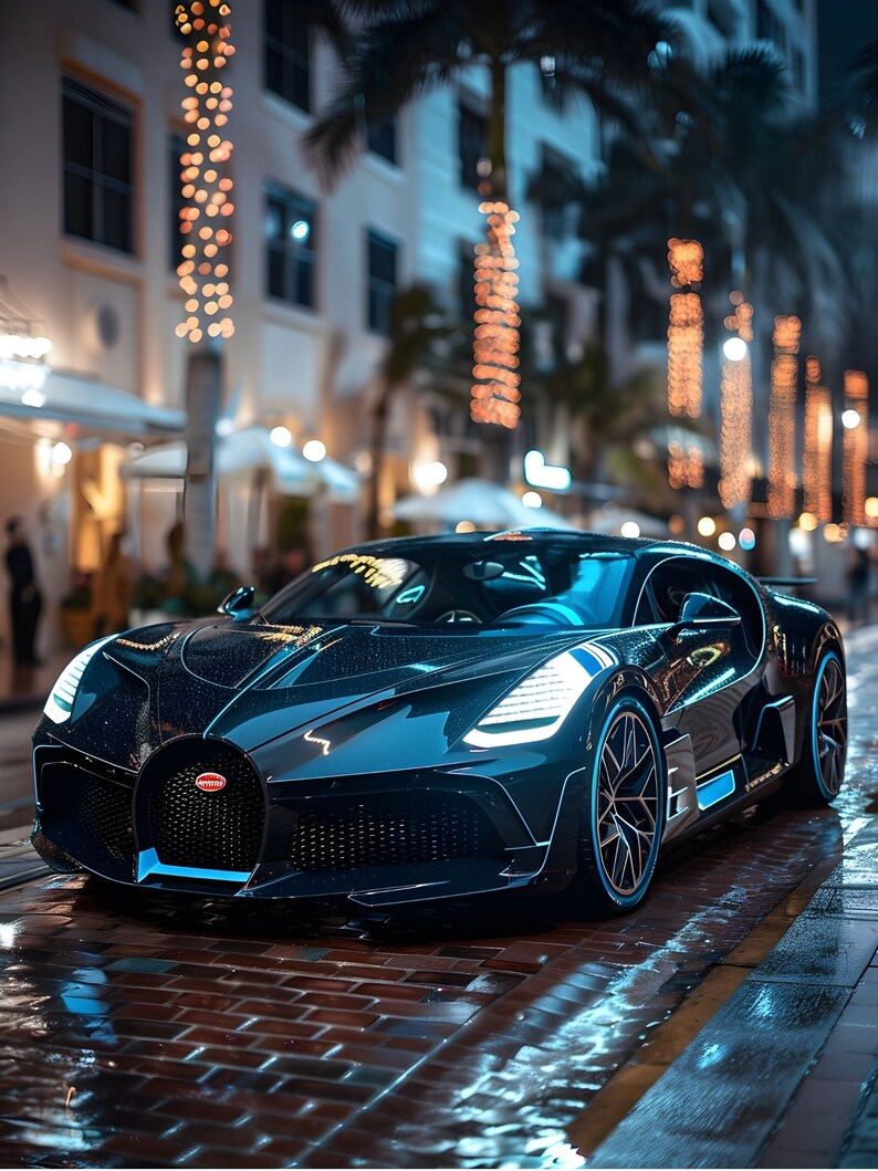 Bugatti Divo in Miami Bugatti Poster Bugatti Prints Customer Car Poster ...