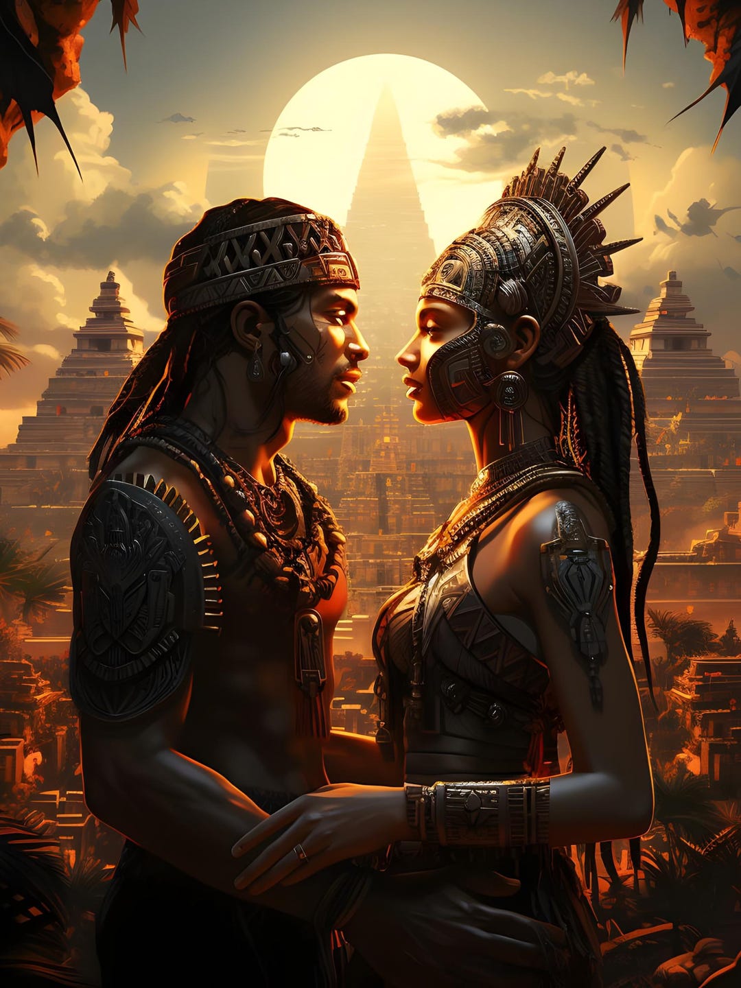 Aztec Warrior Couple Possible Final Embrace Before Battle at Templo ...