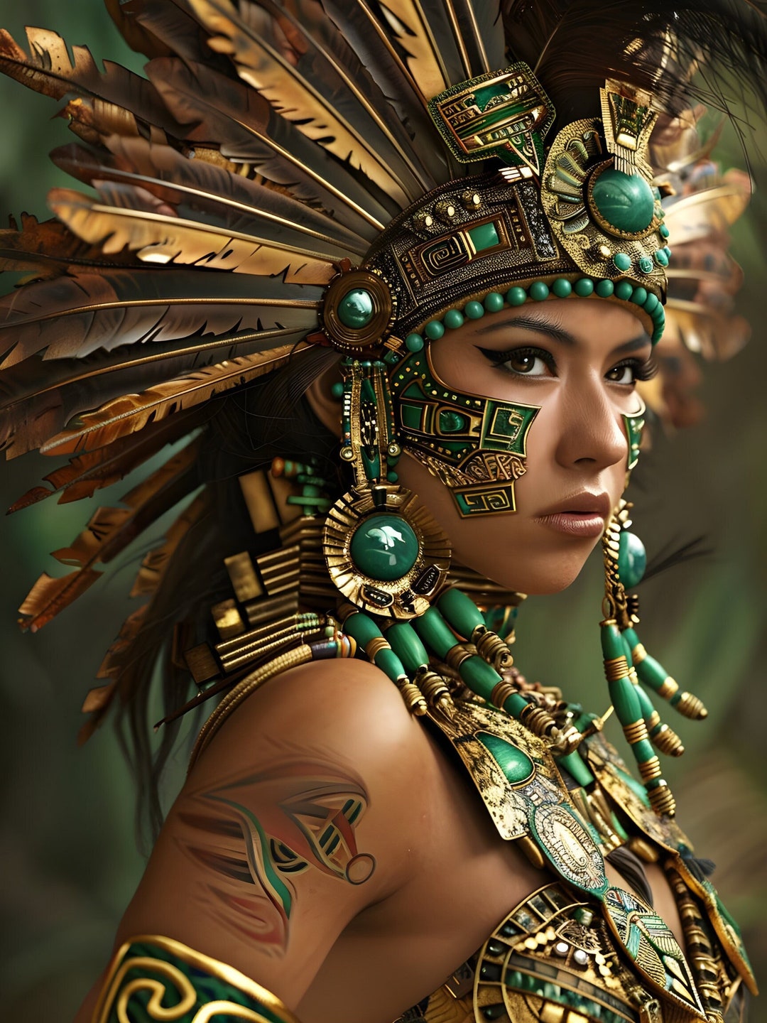 Aztec Warrior Queen Poster | Mesoamerican History Wall Art (5 PNG Files ...