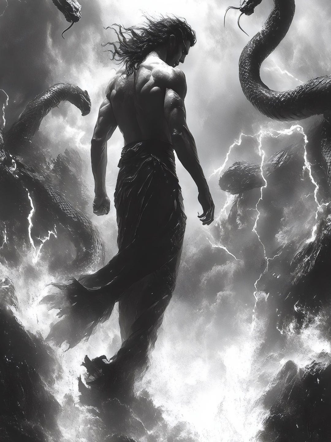 Buy Zeus Greek God Poster Zues in an Epic Battle With Serpentine Typhon ...