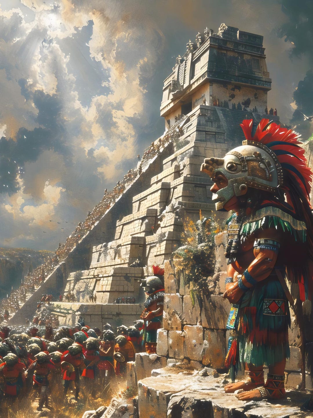Aztec Warrior Procession at the Pyramid of the Sun Gift Poster ...