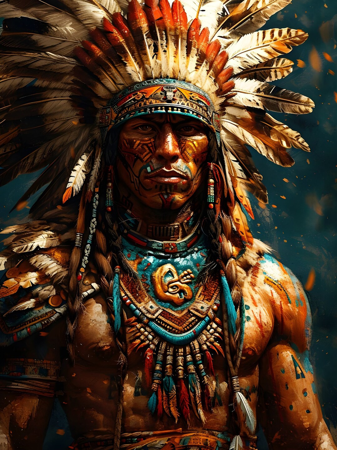 Aztec Warrior King Guerrero Aztec Aztec Poste With Strong Lines ...