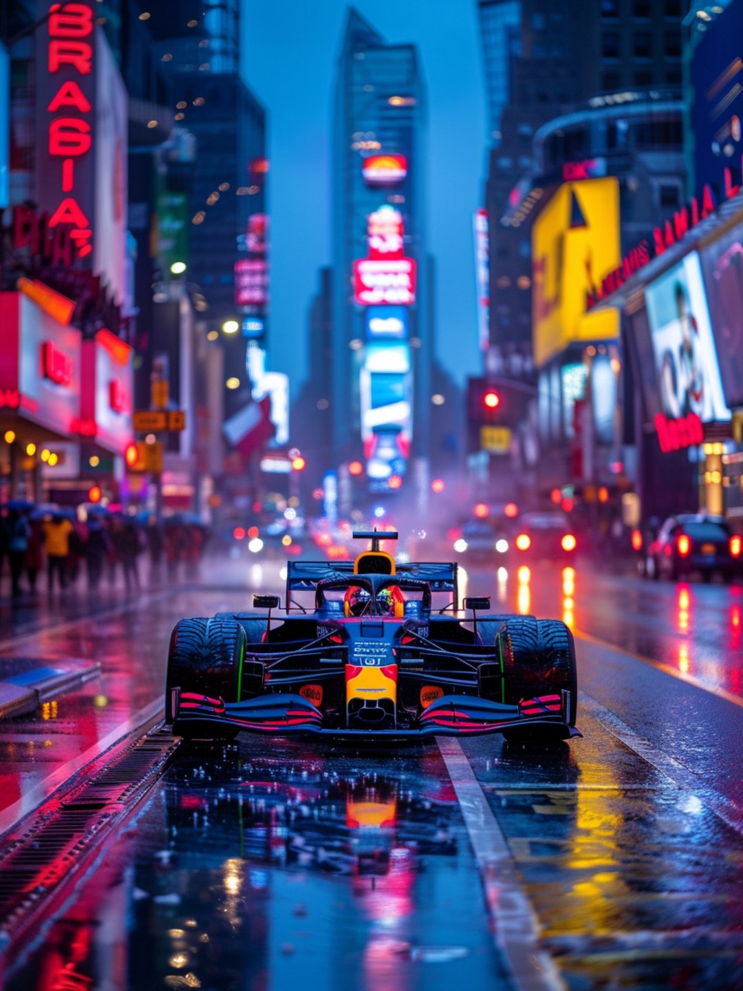 Red Bull Formula Oner Car RB20 in Time Square F1 Red Bull Formula One ...