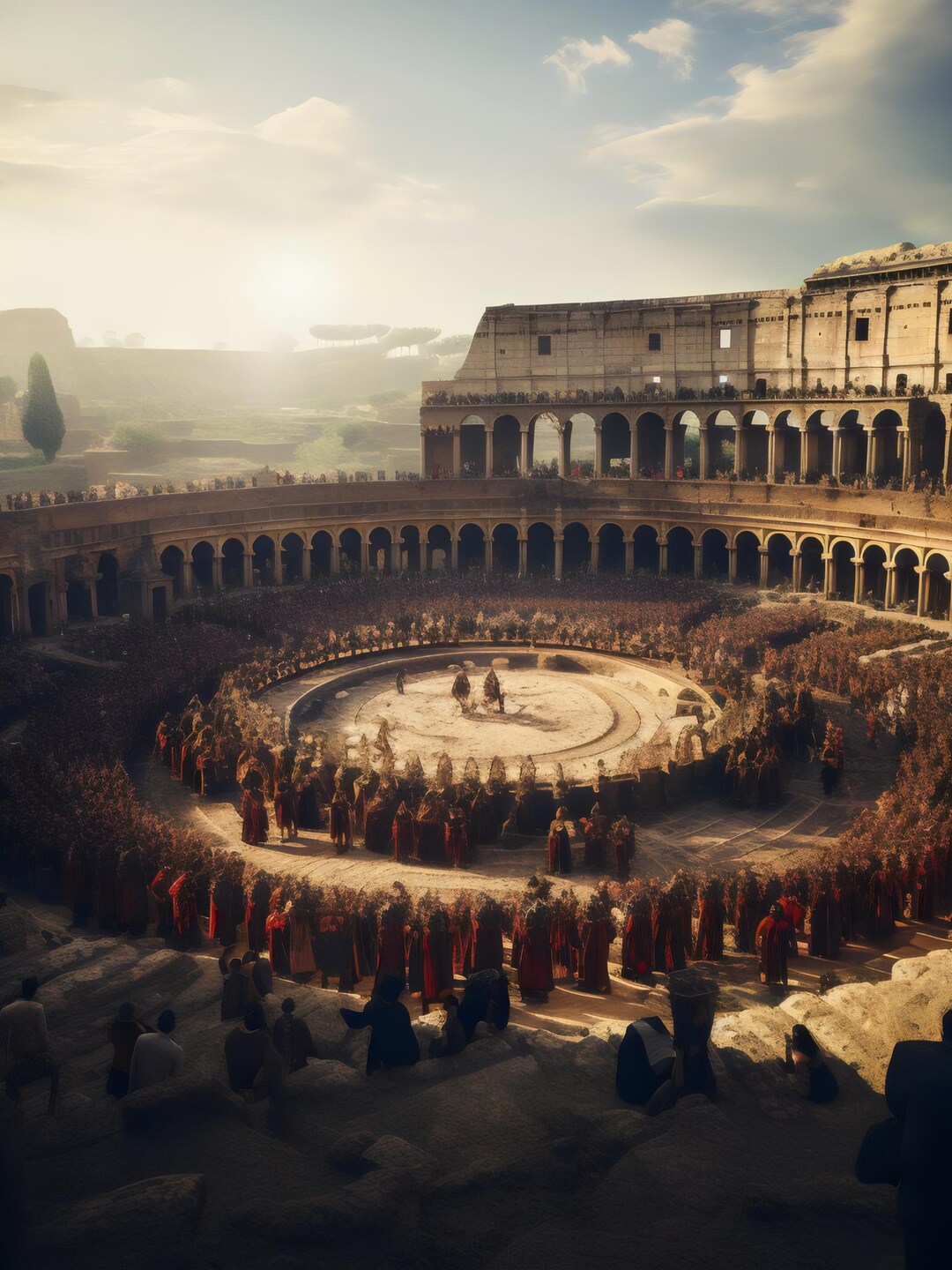 Ancient Roman Amphitheater Gift Poster Roman Crowd Gathered to Watch A ...