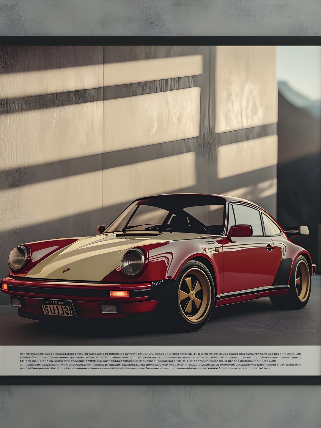 Porsche 911 Singer Vintage Poster Sports Car Wall Art photo Realistic ...