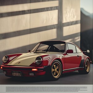 Porsche 911 Singer Vintage Poster Sports Car Wall Art photo Realistic ...