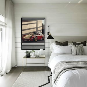 Porsche 911 Singer Vintage Poster Sports Car Wall Art photo Realistic ...