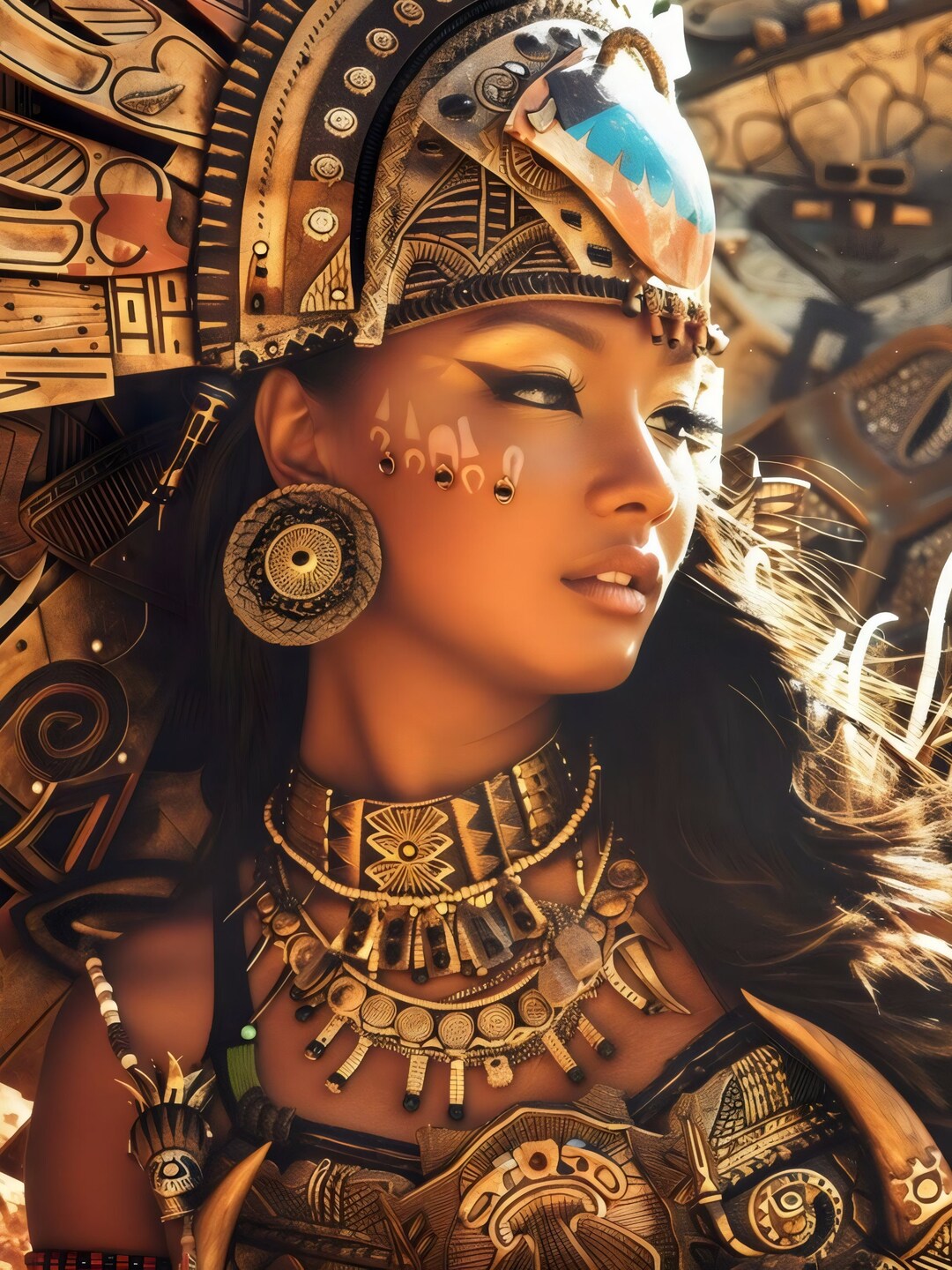 Aztec Warrior Queen Poster High Resolution Cultural Art Best Gift ...