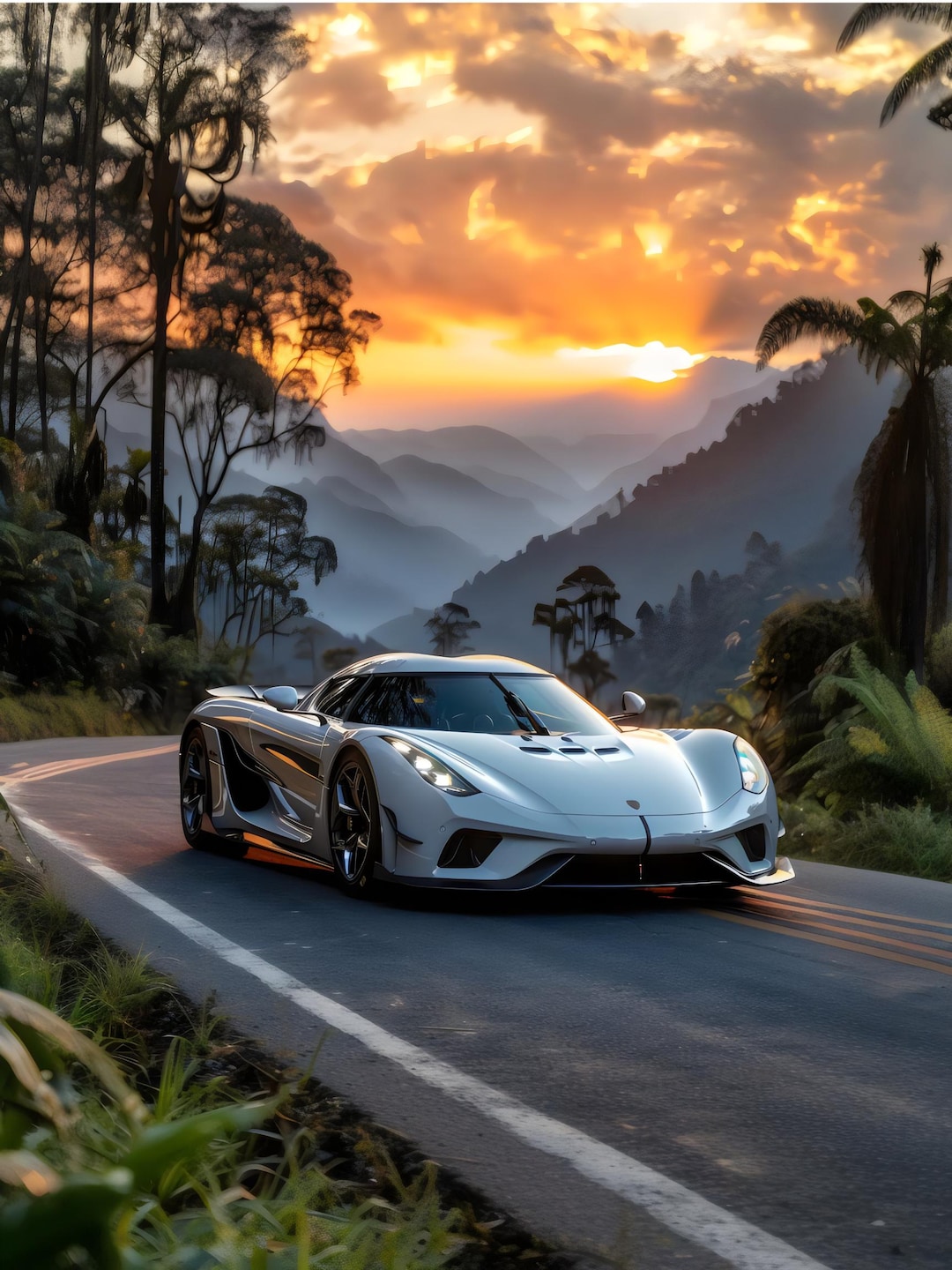 Koenigsegg Jesko Absolut in Cocora Valley Colombia Luxury Supercar Wall ...