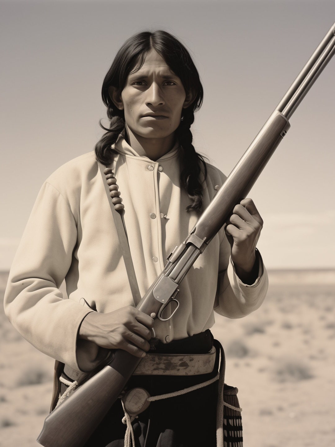 Historical Digital Poster of a Young Geronimo Digital Portrait Custom ...