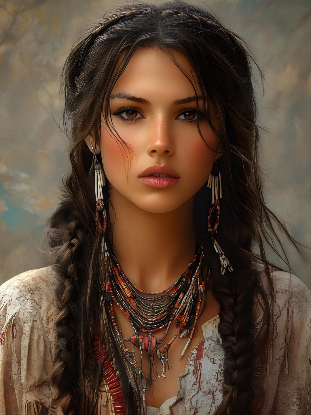 Native American Muscogee Creek Women | Native Art | Digital Portrait ...