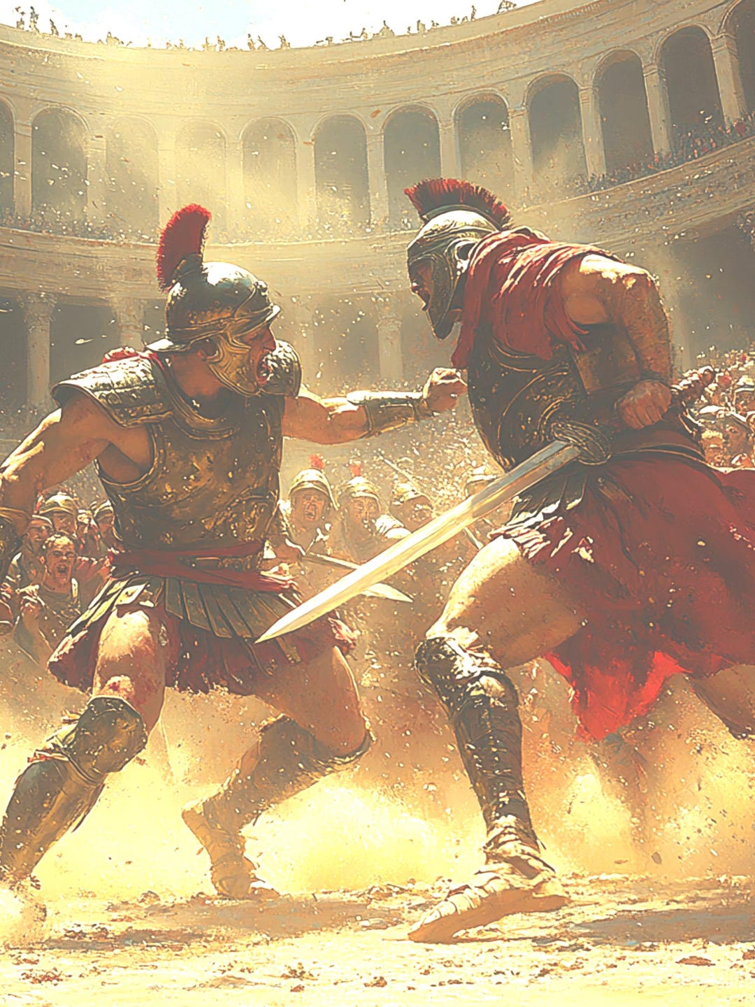 Roman Gladiator Colosseum Battle Print: Ancient Rome Art (digital ...