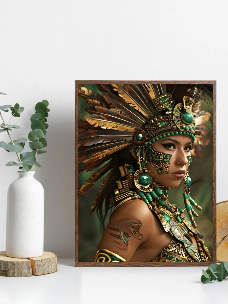 Aztec Warrior Queen Poster | Mesoamerican History Wall Art (5 PNG Files ...