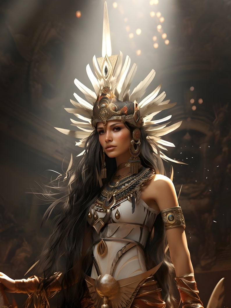 Beautiful Incan Warrior Princess Guerrera Inca Digital Wall Art Perfect ...