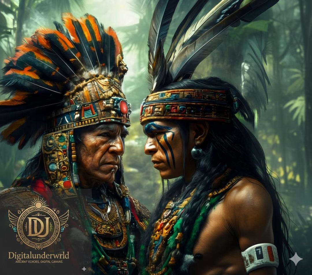 Aztec Vs Maya King Art: Mesoamerican Warrior Poster (digital Download ...