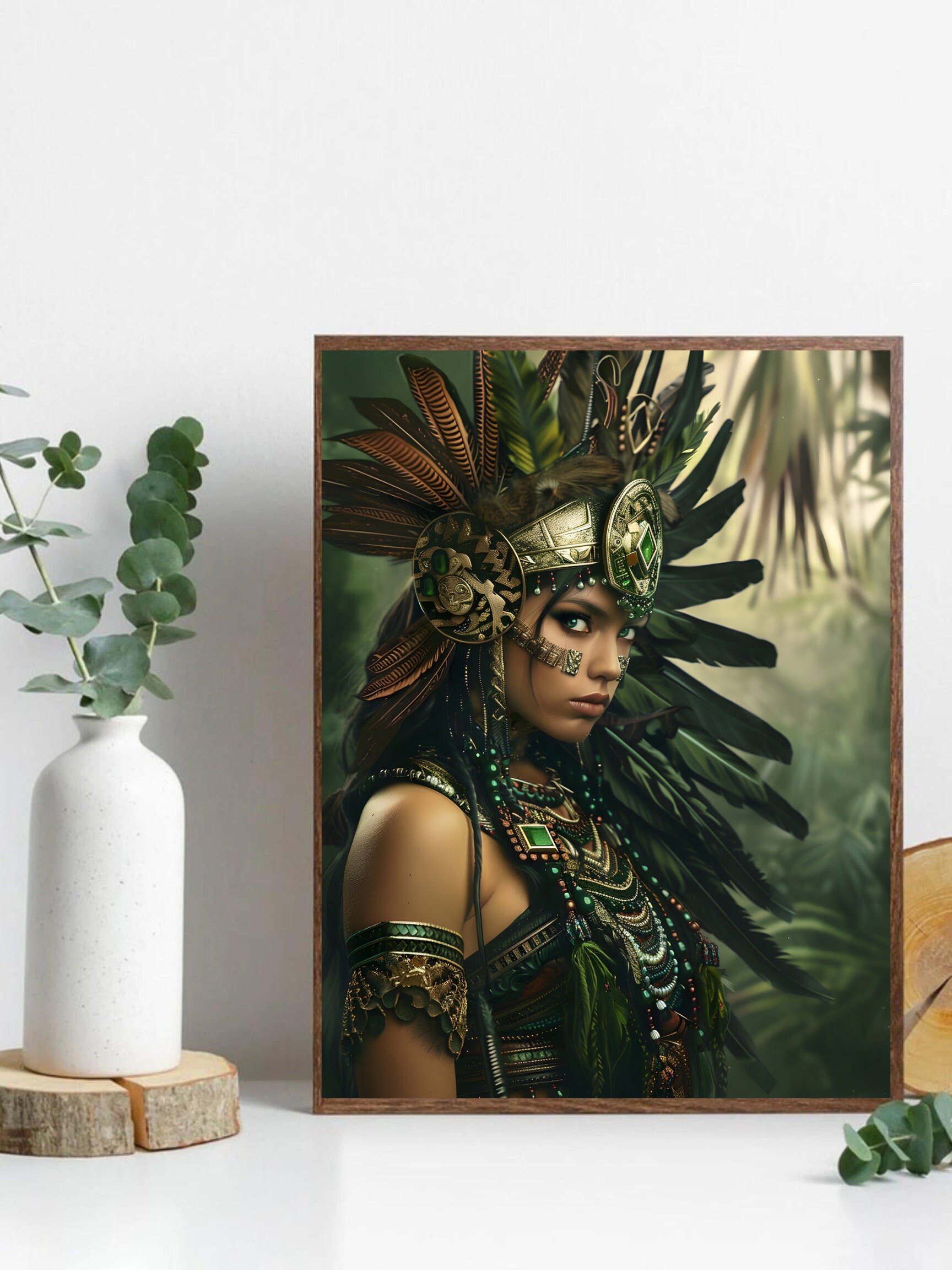 Aztec Warrior Queen Art Print: Mesoamerican Wall Decor (PNG File) - Etsy