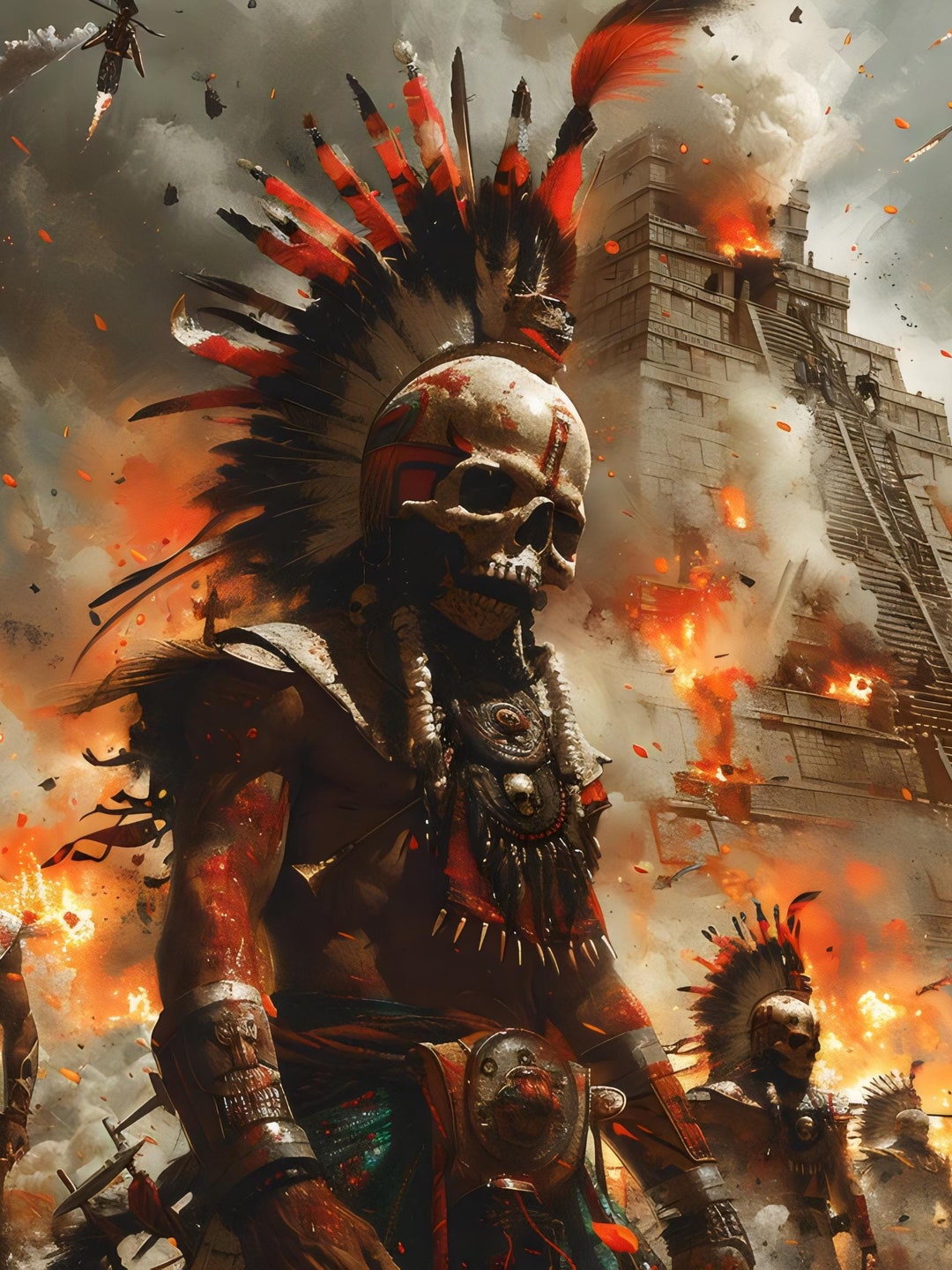 Mictlantecuhtli Aztec God Procession at the Pyramid of the Sun Digital ...