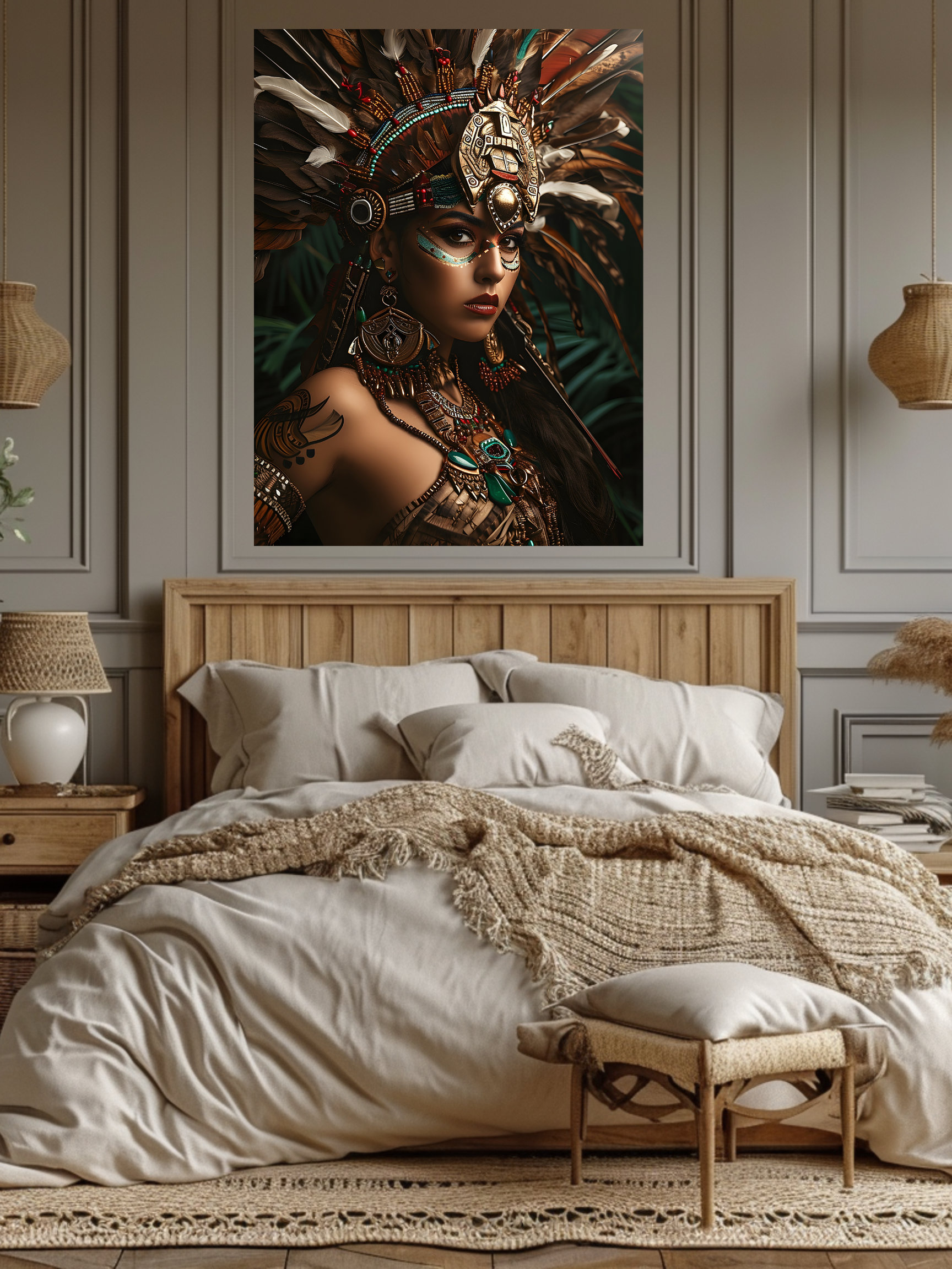 Female Aztec Warrior Southwestern Aztec Home Decor Aztec Female Warrior ...