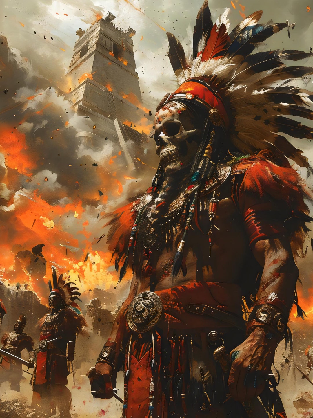 Aztec Warrior Procession at the Pyramid of the Sun Mesoamerican History ...